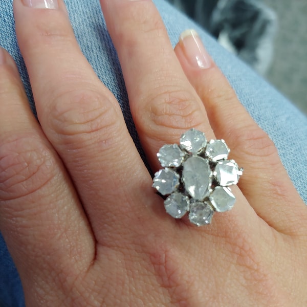 Polki Diamond Ring, Polki Ring, Pave Band Ring, Victorian Style Polki ...