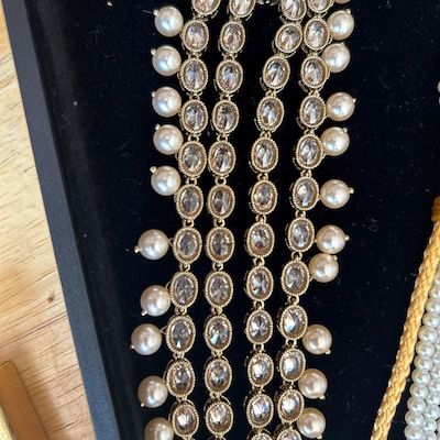 Antique Gold Pearl Belly Chain/bridal Belly Chain/vaddanam/kamarpatta ...