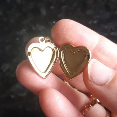 18K Gold Filled Heart Locket Necklace Big Small Heart Locket - Etsy