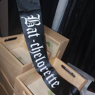 Bat-chelorette Sash, Gothic Bridal Sash, Bachelorette Sash, Bat Future ...