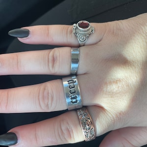 Creep Ring, Horror, Gothic, Halloween, Goth Jewelry, Aluminum Cuff Ring ...