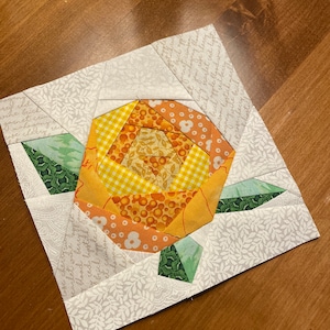 Rose Foundation Paper Piecing Pattern - Etsy