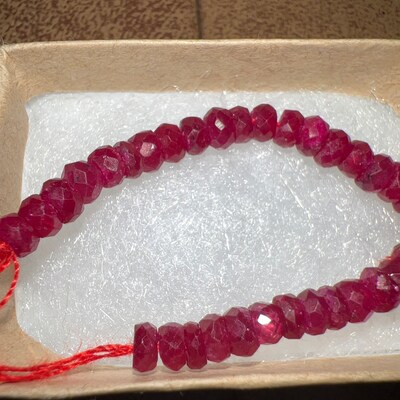 Red Ruby Beads Drilled 4.5mm 24 Beads Faceted Rondelle Natural - Etsy