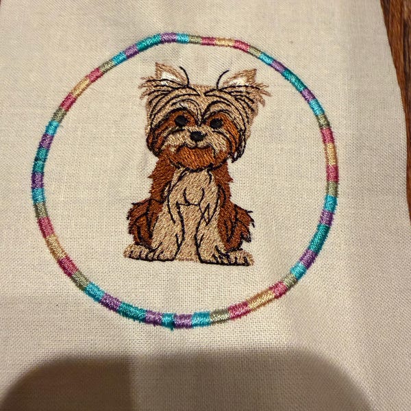 Mini Yorkshire Terrier Embroidery Design, Dog Machine Embroidery ...