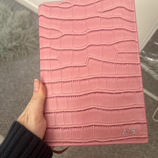 Personalised A5 Notebook Crocodile Leather Customised Initials - Name ...