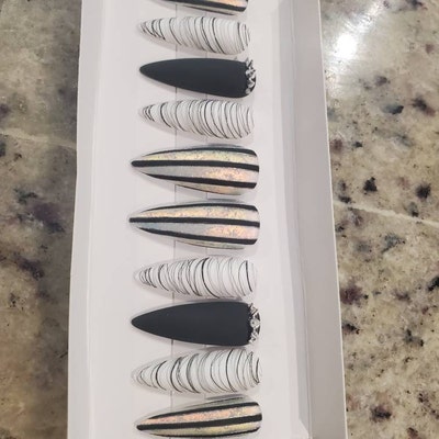 Graffiti Wall Press on Nails Custom Shape / Size Neon Coral - Etsy