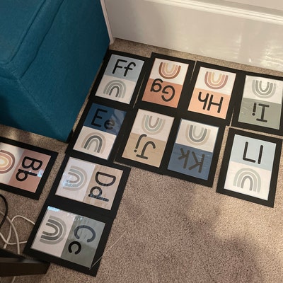 BOHO RAINBOW Alphabet Posters Editable Neutral Rainbow Classroom Decor ...