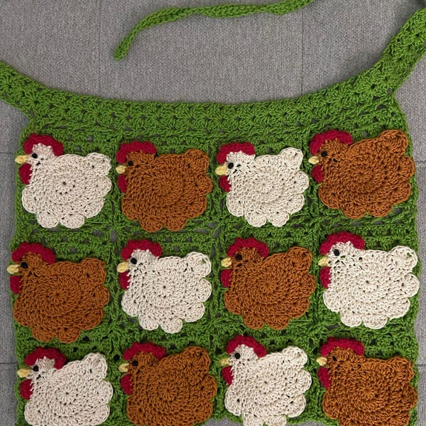 Nesting Hens Egg Gathering Apron, Crochet Pattern, No Sew, Egg Apron ...