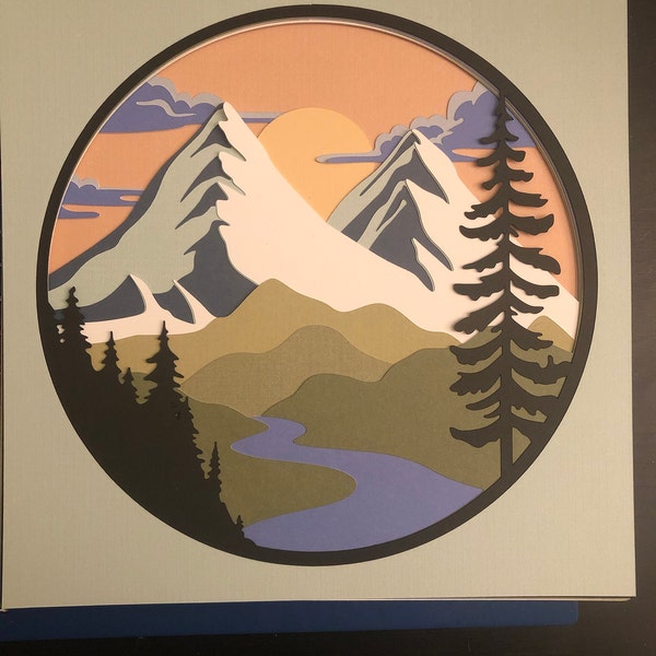 3d Mountains Svg - Shadow Box Svg, Nature Svg - Etsy