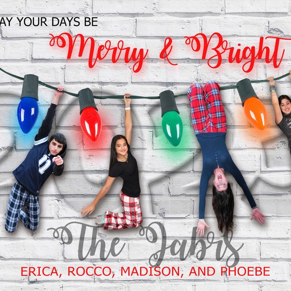 Digital Delivery Funny Christmas Card, Hanging From Xmas Lights Holiday ...