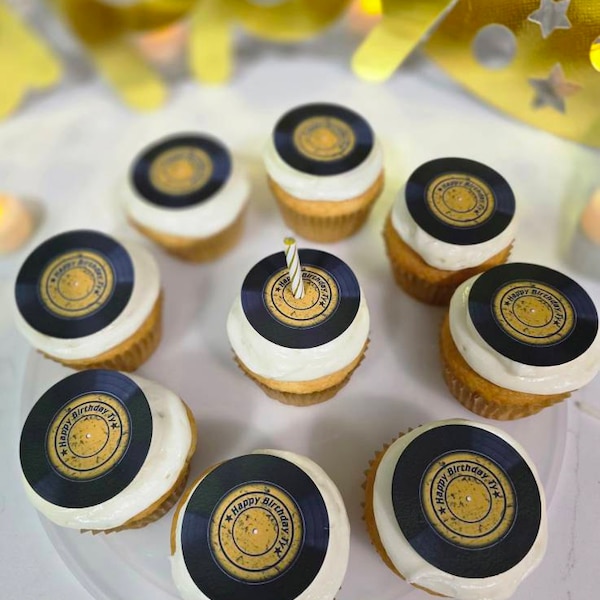 Custom Edible Vinyl Record Cake Topper. LP Edible Image for Round Cakes ...