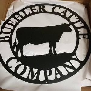 Cattle Metal Sign, Custom Cow/calf, Farmer Sign, Personalized ...