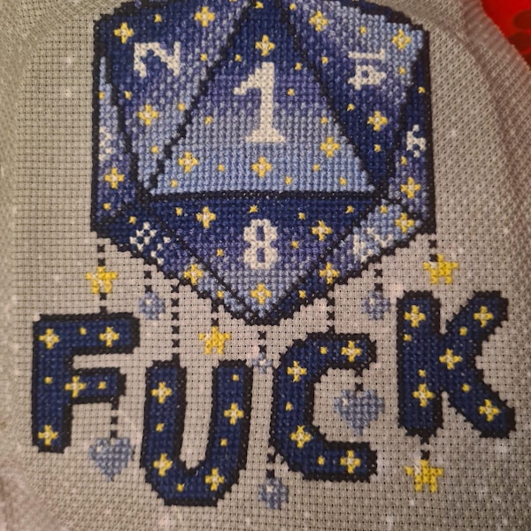 D1 Cross Stitch Pattern, Dnd Cross Stitch, Dice Cross Stitch, Dungeons ...