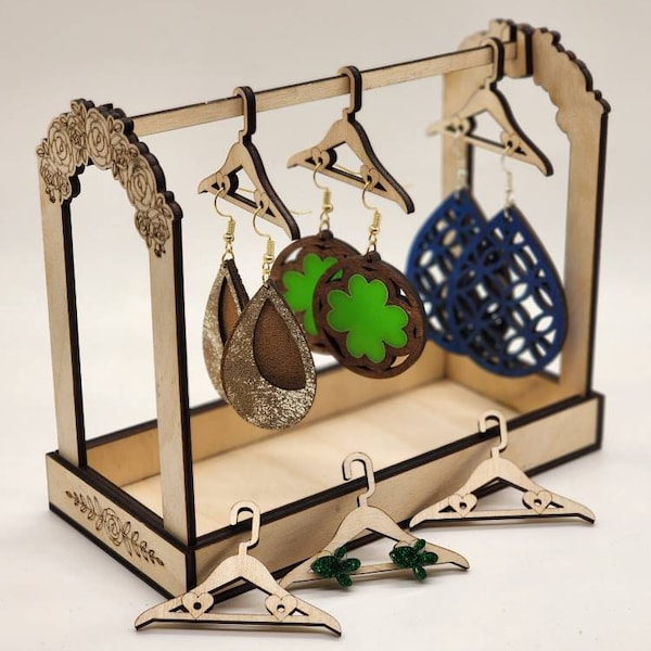 Earring Display Stand Laser Cut File Face Pattern for Glowforge Laser ...