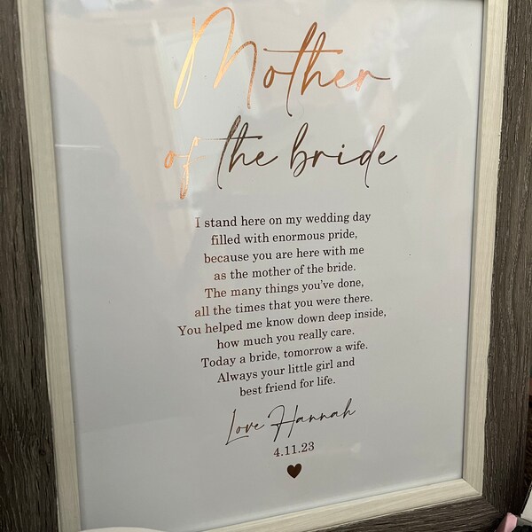 Mother of the Bride Print, Mother of the Bride Foil Print, Gift for ...