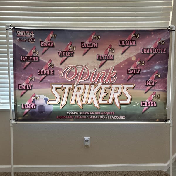 Soccer Team Banner - Completely Customizable - Includes Design & Print ...