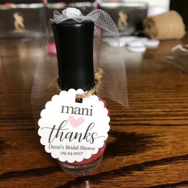 Mani Favor Tags, Mani Thanks, Nail Polish Gift Tags, Thank You Favor ...