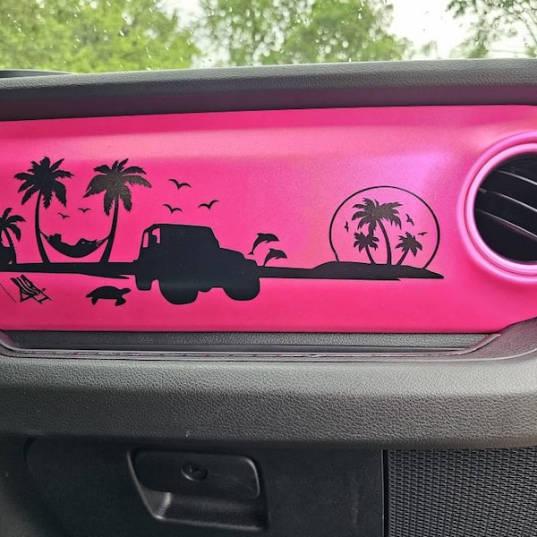 Custom Beach Wrangler/gladiator Dashboard Glove Box Vinyl Decal Sticker ...
