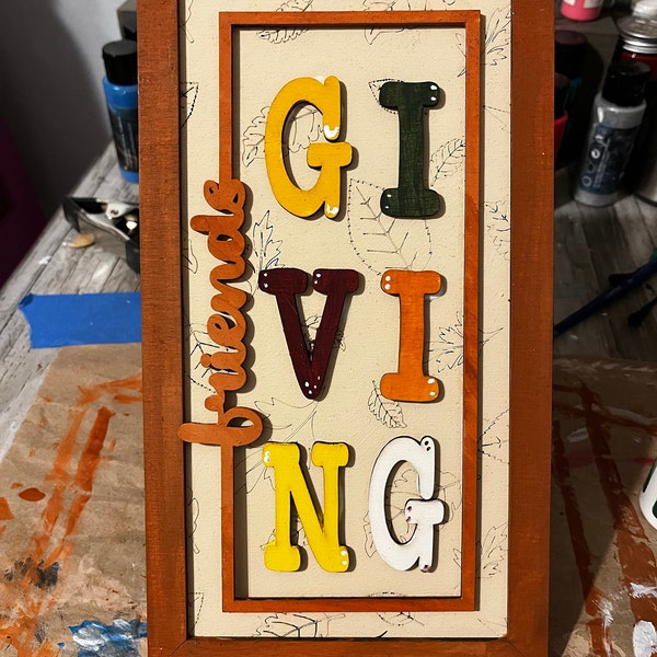 Friends Giving Framed Sign - DIY Wood Blank Paint and Craft Kit - Etsy