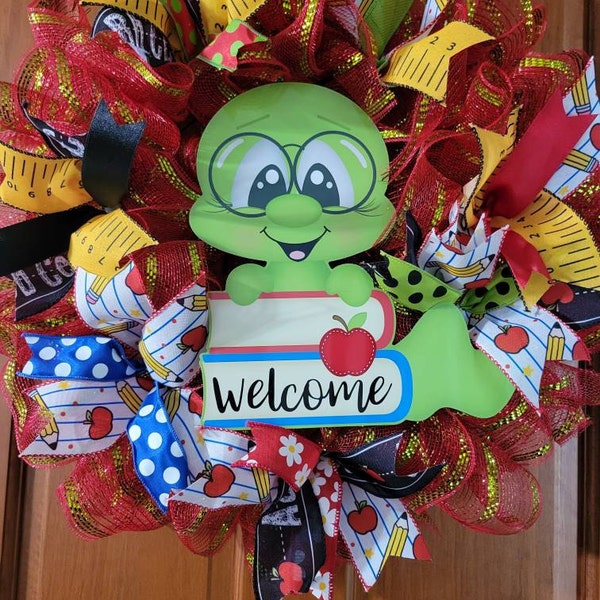 11X10” Bookworm School Wreath Metal Aluminum Sign #490, Wreath ...