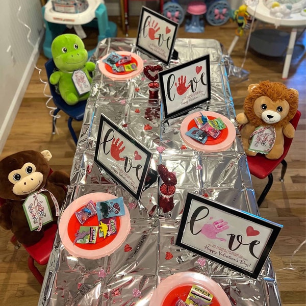 PRINTABLE Valentines Day Handprint Art Craft for Kids, Keepsake Art ...