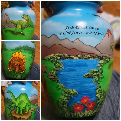 Leopard Print Cremation Urn, Cheetah Print Cremation Urn, Hand Painted ...