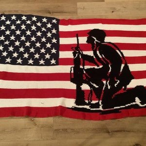 Saluting Soldier Flag Pattern Graph With Single Crochet Written ...