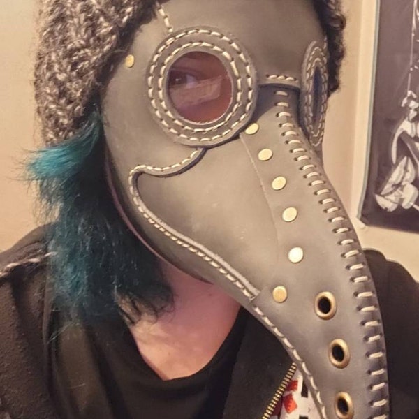 Handmade Hand Stitched Genuine Leather Steampunk Biker Face Mask, Mouth ...