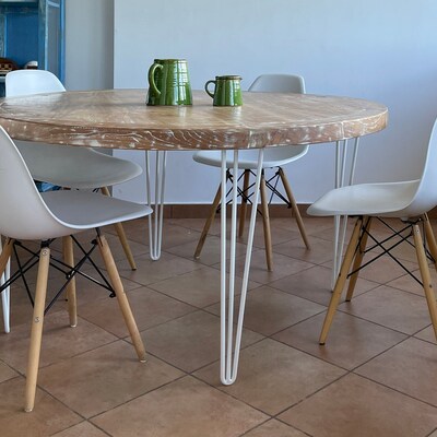 Metal Table Leg for Heavy Round Table Top Metal Hairpin Triangle Leg ...