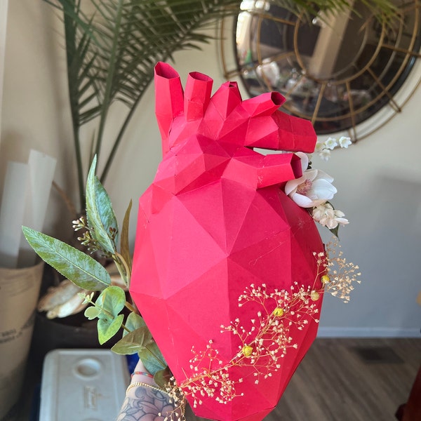 Papercraft Human Heart Template – Low Poly 3D Model (PDF, SVG, DXF) - Etsy