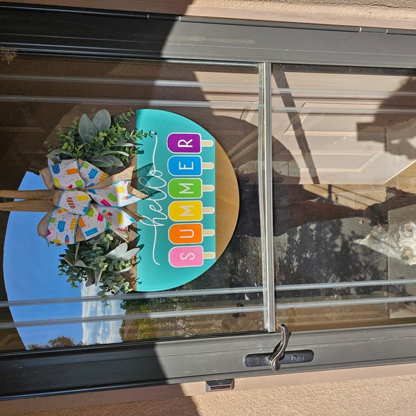 Summer Front Door Decor | Hello Summer | Popsicles | Summer Door Hanger ...