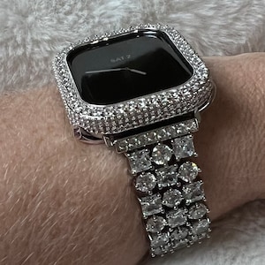 Apple Watch Cover Womens Lab Diamond Bezel Silver Apple Watch Case ...