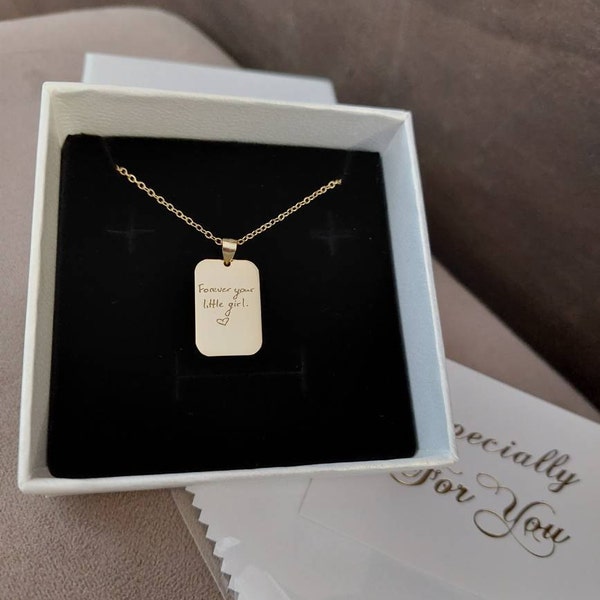 Handwriting Necklace • Custom Signature Necklace • Engraved Actual Your ...
