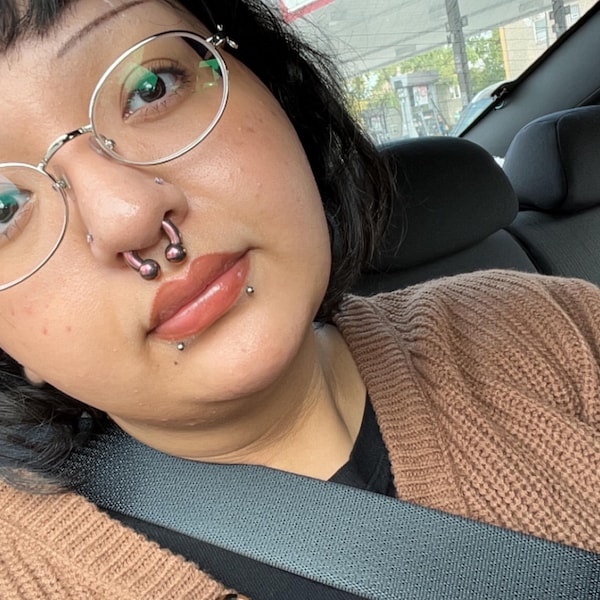 ARCTIC BLUE Triple Stack Fan Hinged Segment Ring Clicker Anodized ASTM ...