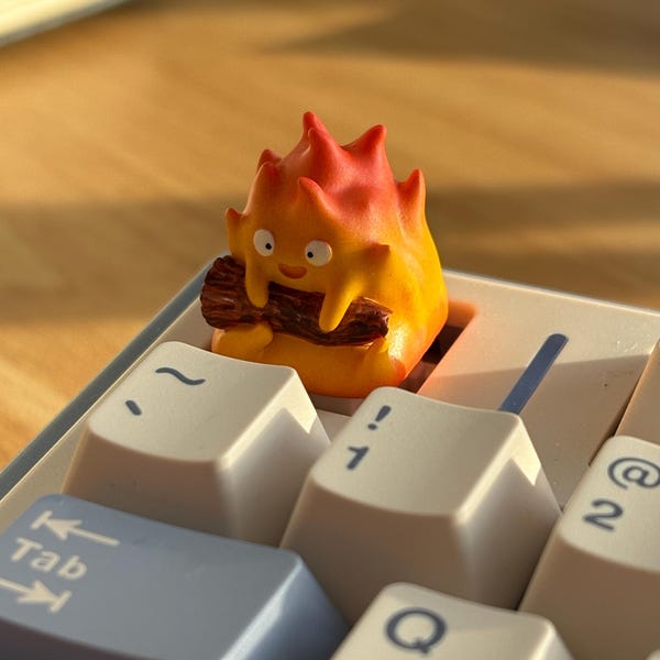 Glowing Fire Artisan Keycap, Fire Demon Anime Keycap, Anime Keycap ...