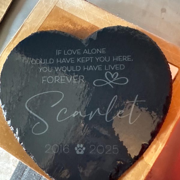 Engraved Pet Memorial Stone Slate for Garden Dog Loss Personalized Gift ...