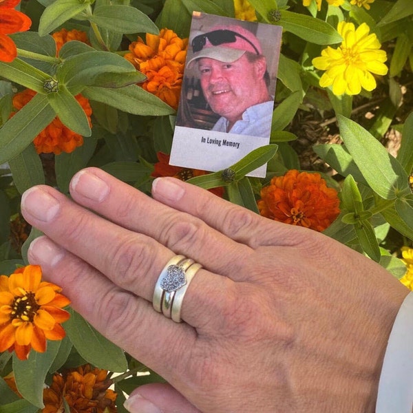 Wide Fingerprint Ring W/ 3 Sterling Silver Stacking Bands ...