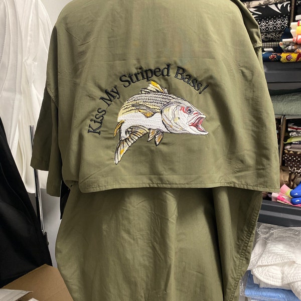 Kiss My Striped Bass - Machine Embroidery Design, Embroidery Designs ...