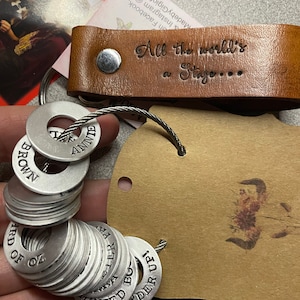 Custom Travel Tokens Leather Keychain Lanyard, Travel Lover Gift ...