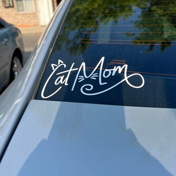 Cat Mom Car Decal, Cat Mom Truck Decal, Cat Mom Decal, Cat Mom Sticker ...