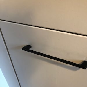Set of 6 Modern Black Cabinet Pull. Black Cabinet Hardware ...