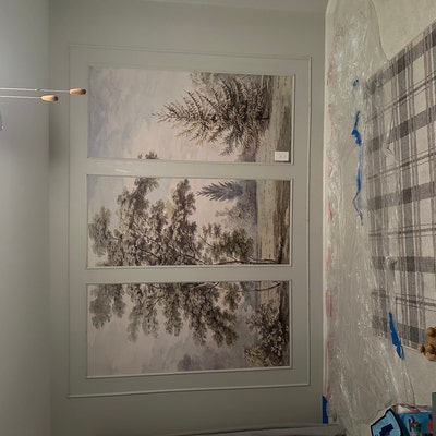 Timeless Scenic Wall Mural, Vintage Forest Scene Wall Mural, Vintage ...