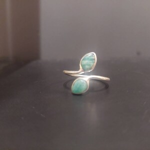 Amazonite Ring Amazonite 5x7mm Pear Gemstone Ring Micron - Etsy
