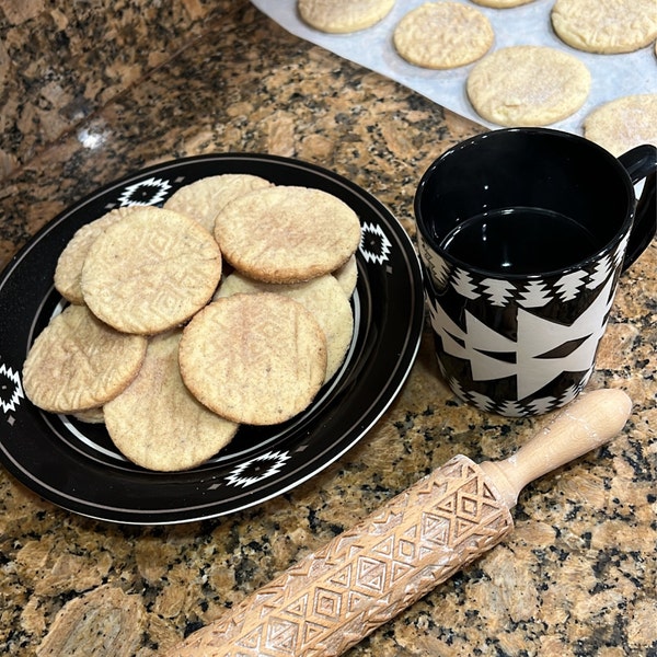 Aztec Engraved Rolling Pin: Beech Wood Cookie Stamp - Etsy