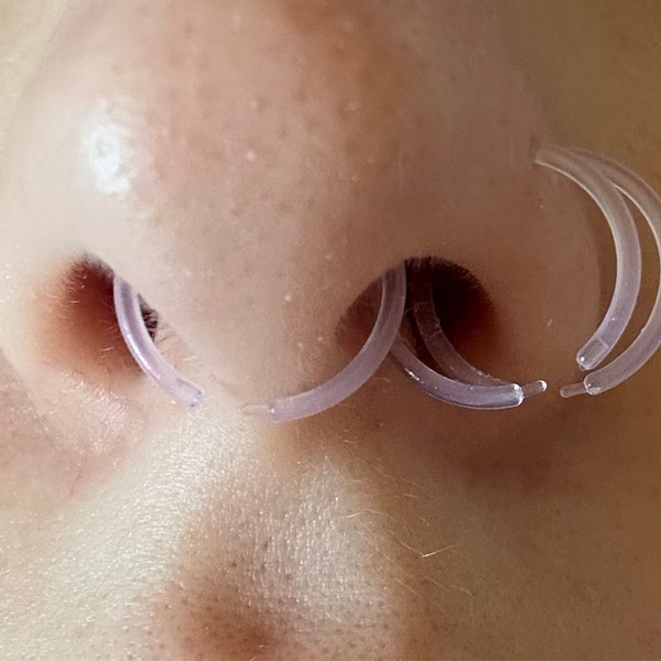 20pc. Rare Large 5mm Pad Ear Piercing Retainers Acrylic metal Free Work ...