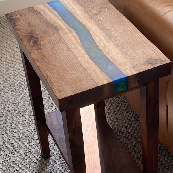 Live Edge Walnut Side Table - Etsy