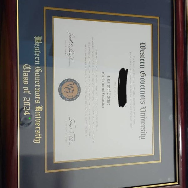 Custom Double Diploma Frame With Tassel Mahogany/navy RC-H ,6x8,7x9,8x10,8.5x11,9x12,10x13,11x14 ...