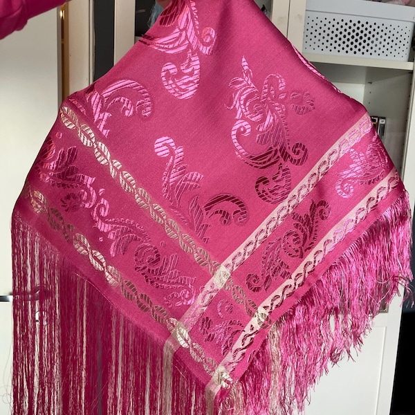 Floral Silk Scarf: Moroccan Berber Handmade Fringed Head Wrap - Etsy