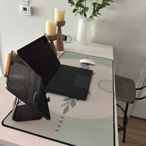 Puffy Whiskers Desk Mat, Mouse Pad, Aesthetic Desk Mat, Cute Workspace ...