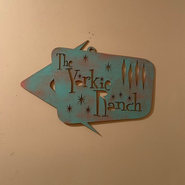 Mid Century Modern Custom Wall Art Wood, Atomic Age Sign, Custom Name ...